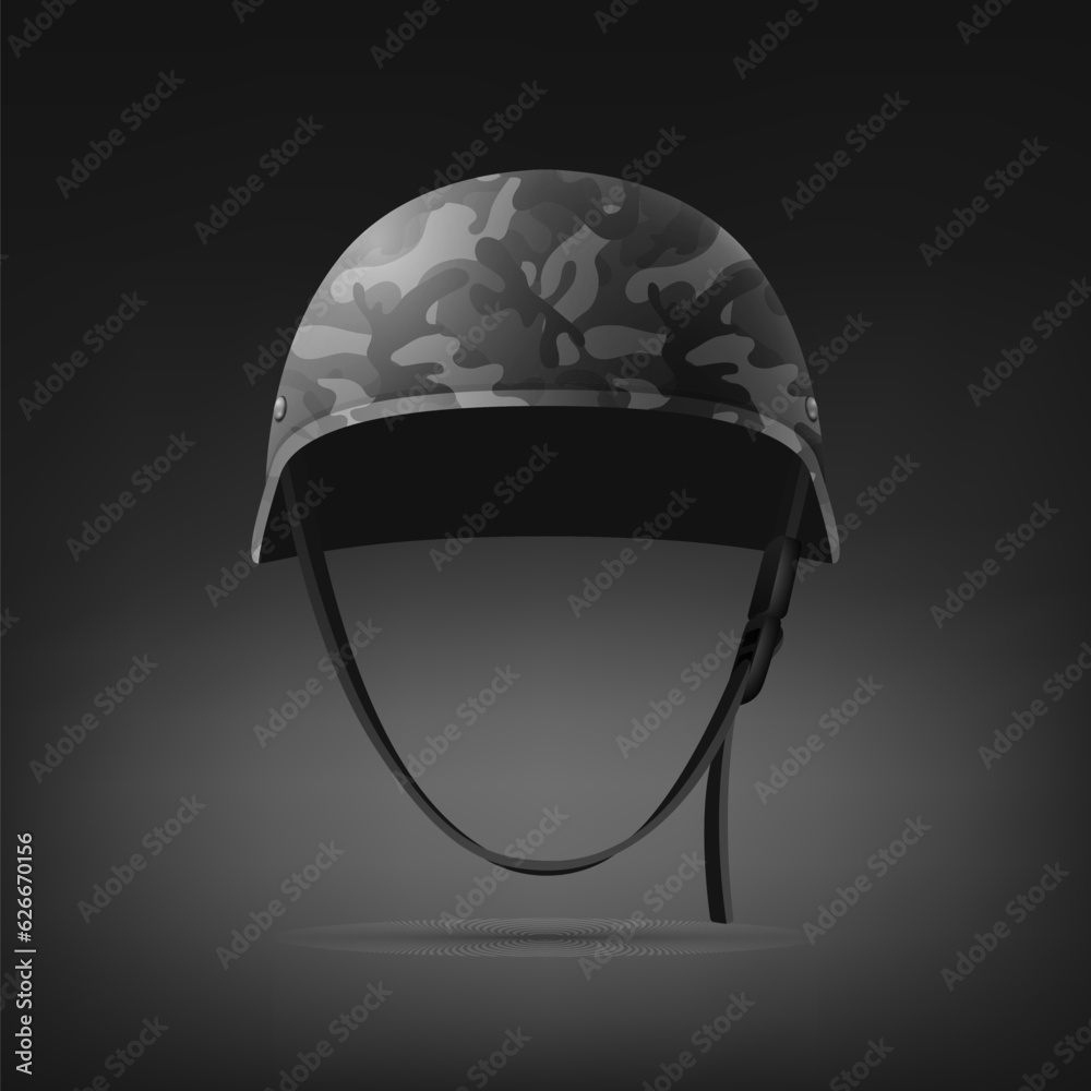 Vector 3d Realistic Military Helmet Closeup. Helmet, Army Symbol of ...