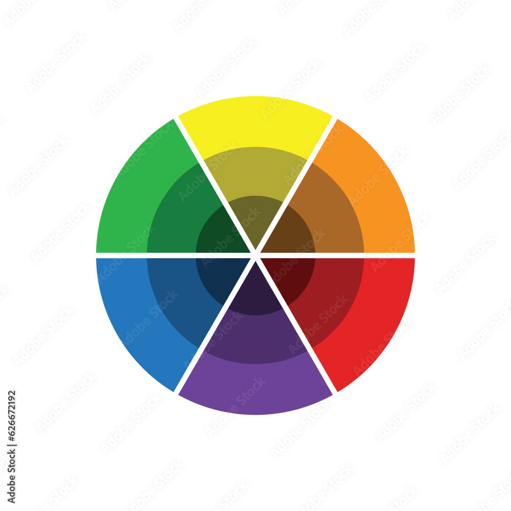 Color saturation wheel. Color wheel isolated on white background. Color ...