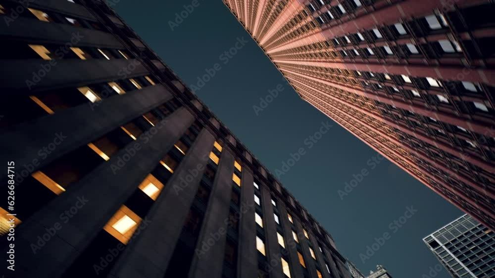 Vidéo Stock High-rise buildings with modern architecture in a big city ...