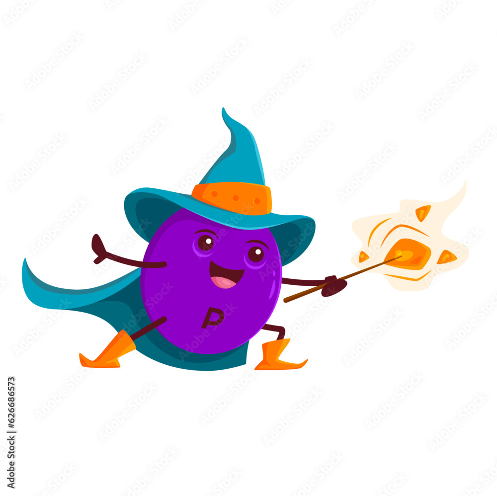 Cartoon phosphorus mineral micronutrient wizard character. Isolated ...