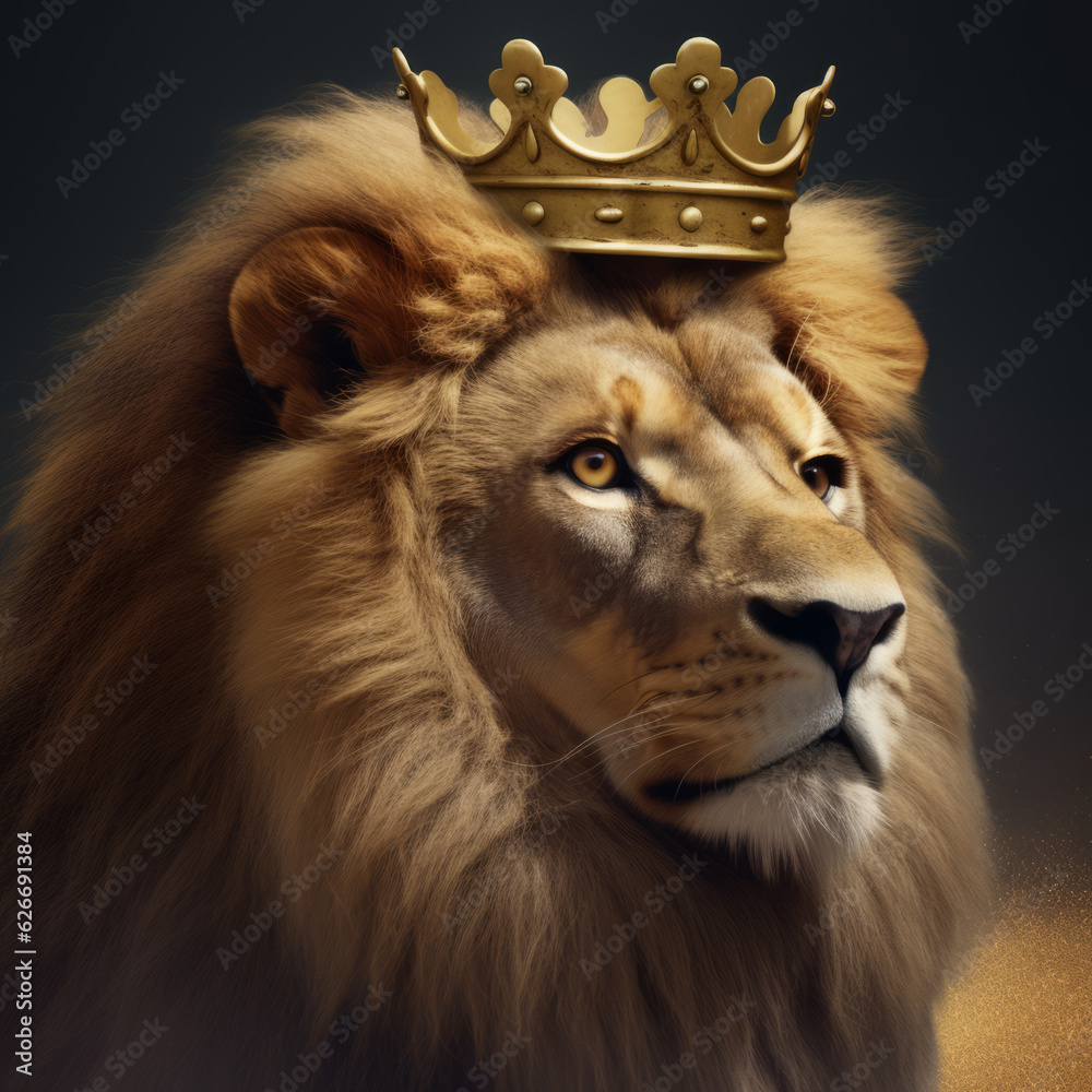 Lion, Lion with king crown, lion king, lion king, real lion, royal lion ...