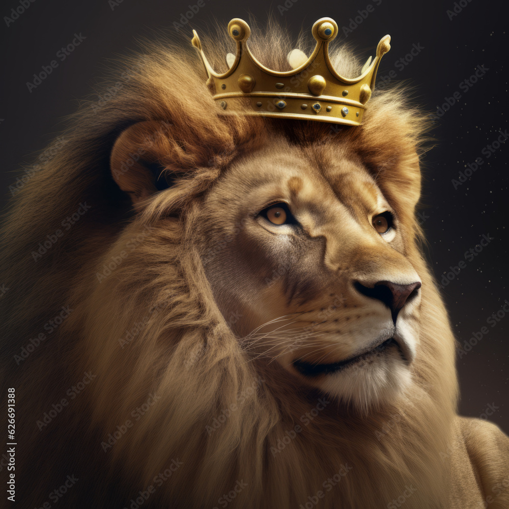 Lion, Lion with king crown, lion king, lion king, real lion, royal lion ...