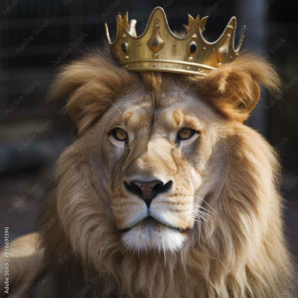 Lion, Lion with king crown, lion king, lion king, real lion, royal lion ...