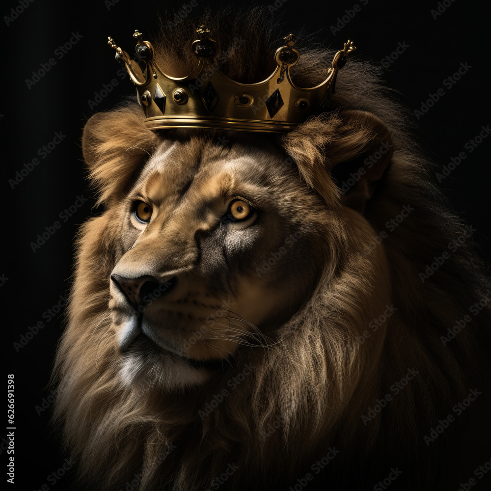 Lion, Lion with king crown, lion king, lion king, real lion, royal lion ...