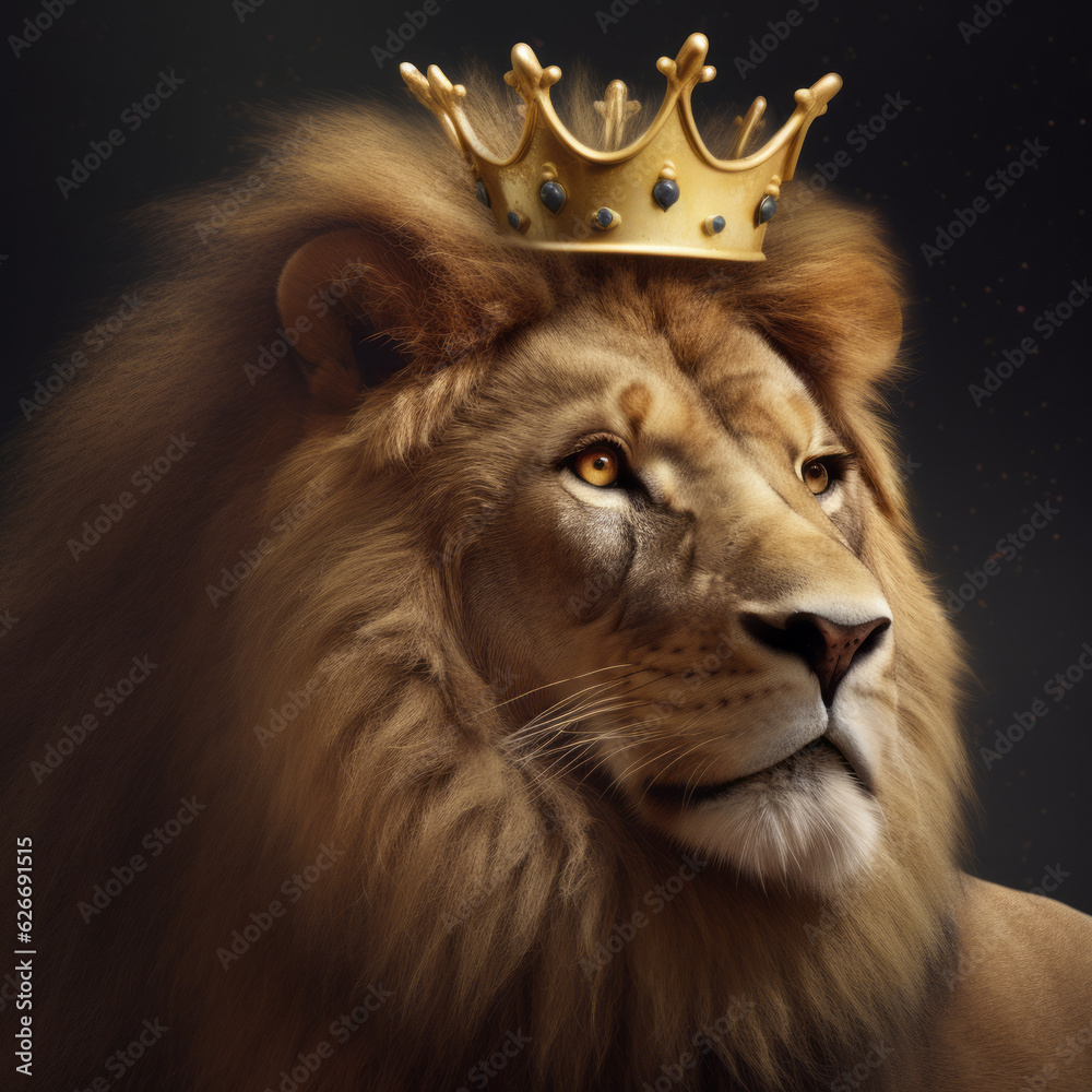 Lion, Lion with king crown, lion king, lion king, real lion, royal lion ...