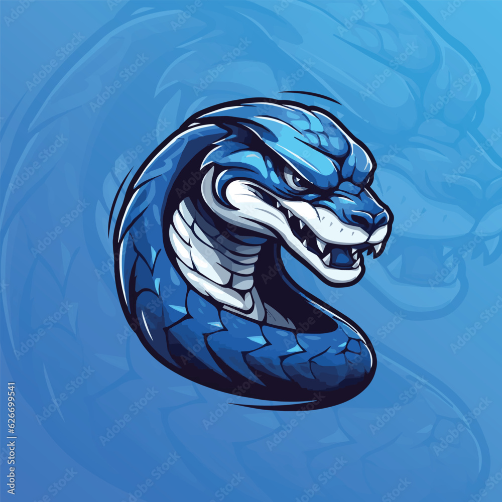 Snake Mascot logo design for team, Professional Esport gaming logo ...