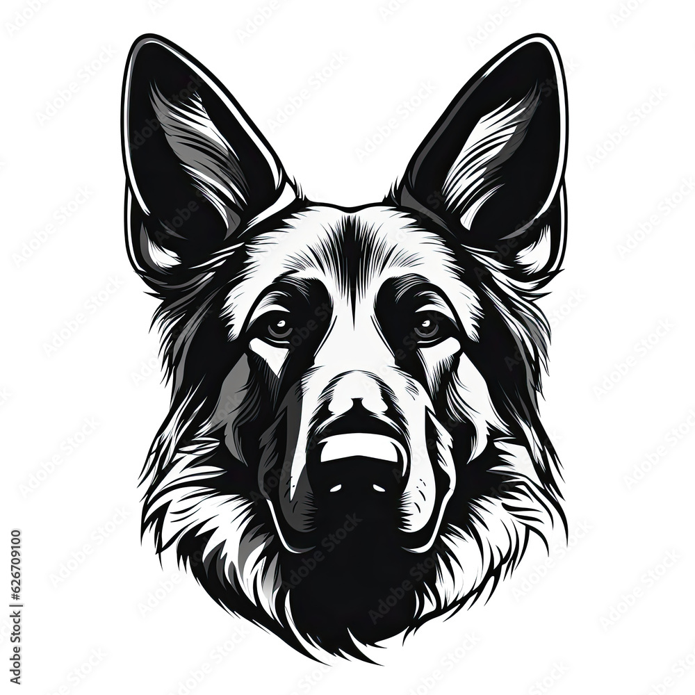 Shepherd dog head. Symbols for tattoo, emblem or logo, PNG Stock ...