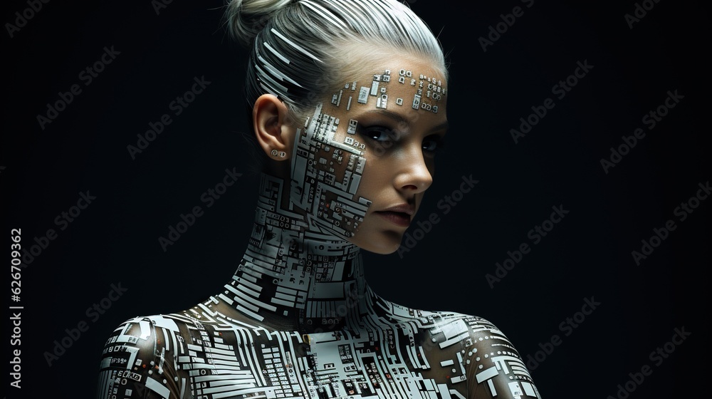 Conceptual of futuristic bionics and artificial intelligence. Detailed ...