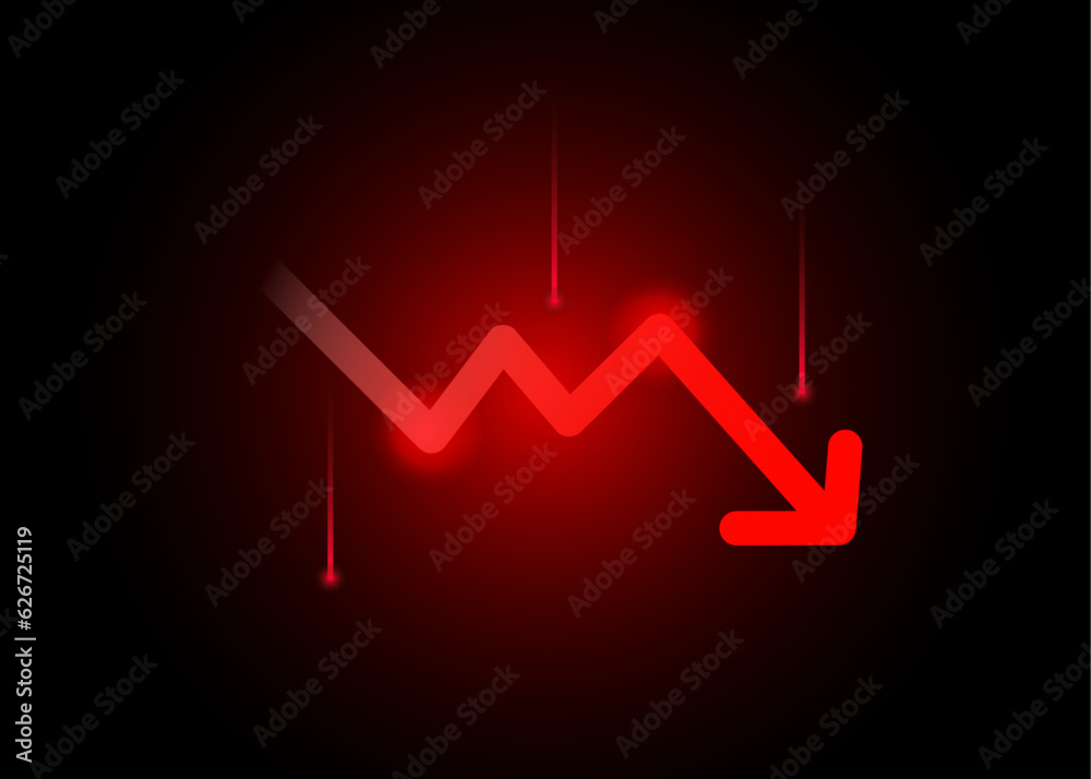 Stock market fall down, global financial crisis with the chart and ...