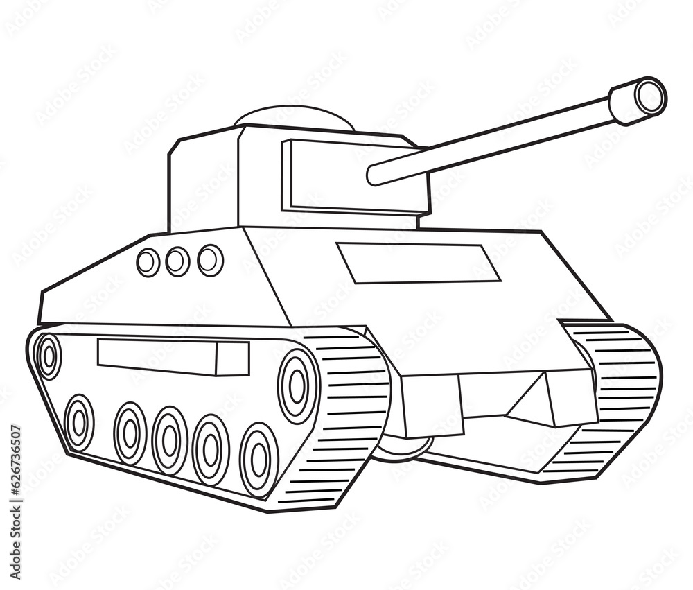 tank outline vector illustration Stock Vector | Adobe Stock