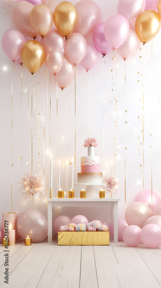 The elegance of celebration captured Chic birthday border design with ...