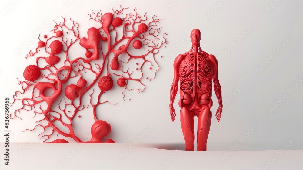 3D illustration of the human organ systems, Human internal organs ...
