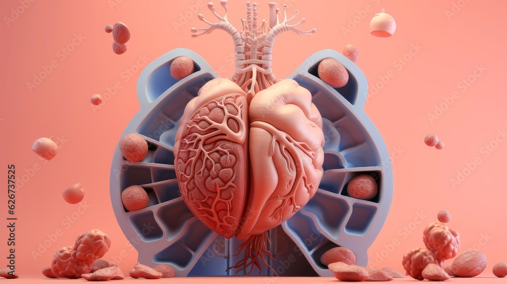 3D illustration of the human organ systems, Human internal organs ...