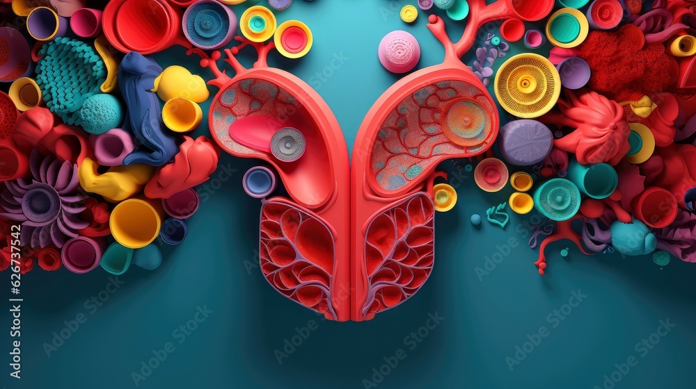 3D illustration of the human organ systems, Human internal organs ...
