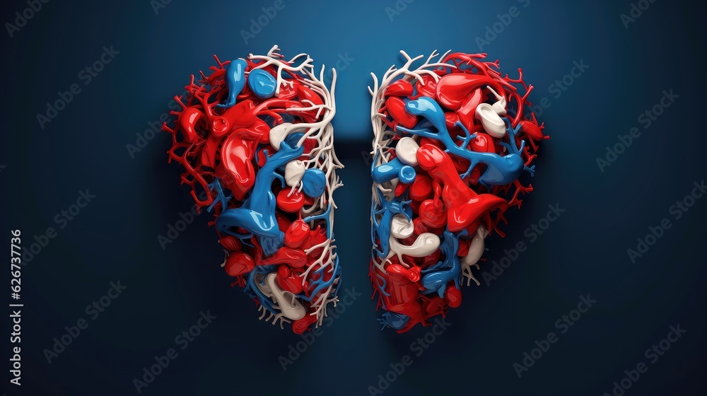 3D illustration of the human organ systems, Human internal organs ...
