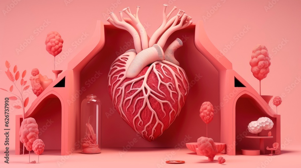 3D illustration of the human organ systems, Human internal organs ...