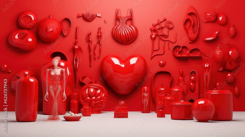 3D illustration of the human organ systems, Human internal organs ...