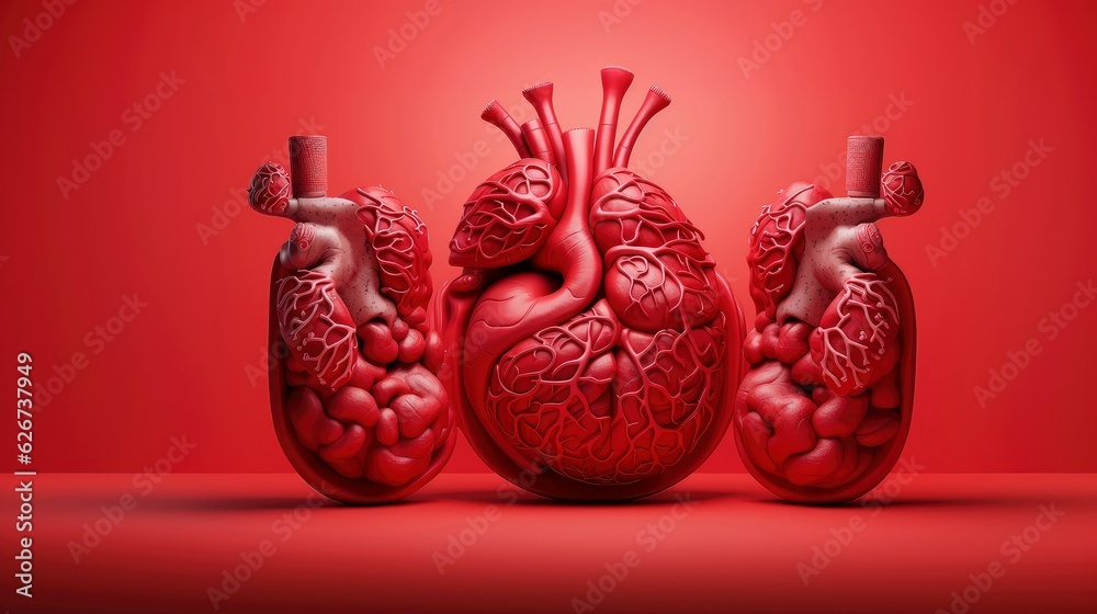 3D illustration of the human organ systems, Human internal organs ...