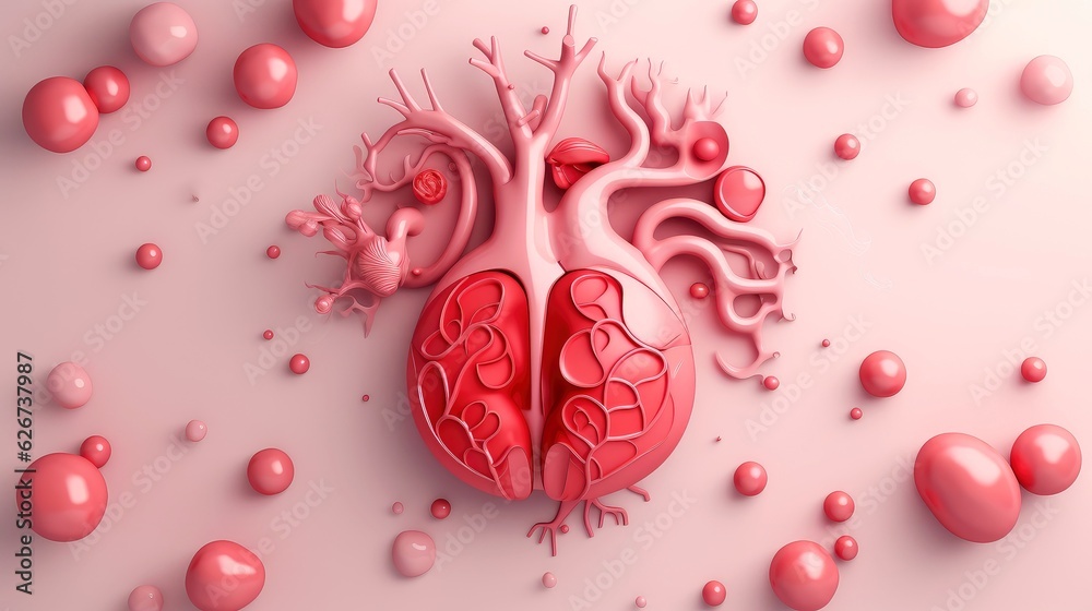3D illustration of the human organ systems, Human internal organs ...
