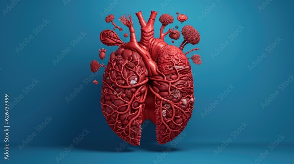 3D illustration of the human organ systems, Human internal organs ...