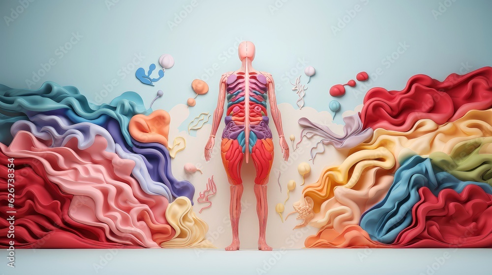 3D illustration of the human organ systems, Human internal organs ...