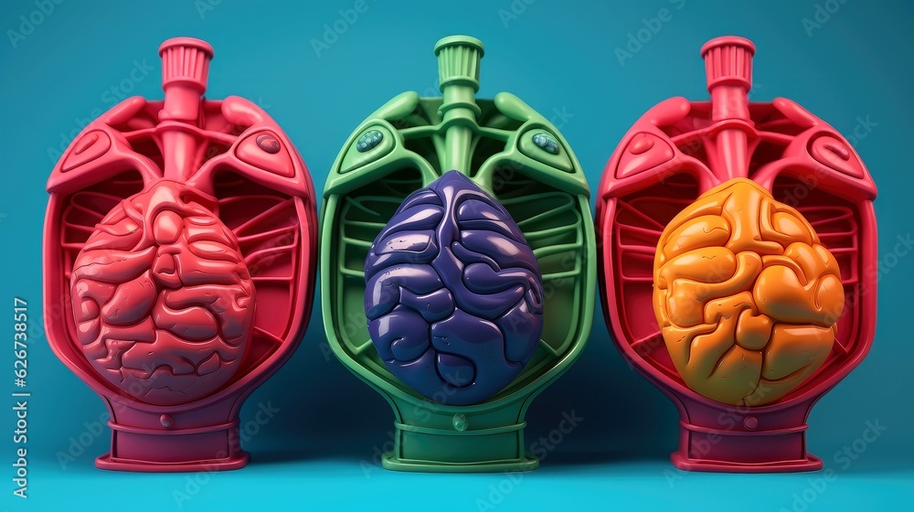 3D illustration of the human organ systems, Human internal organs ...