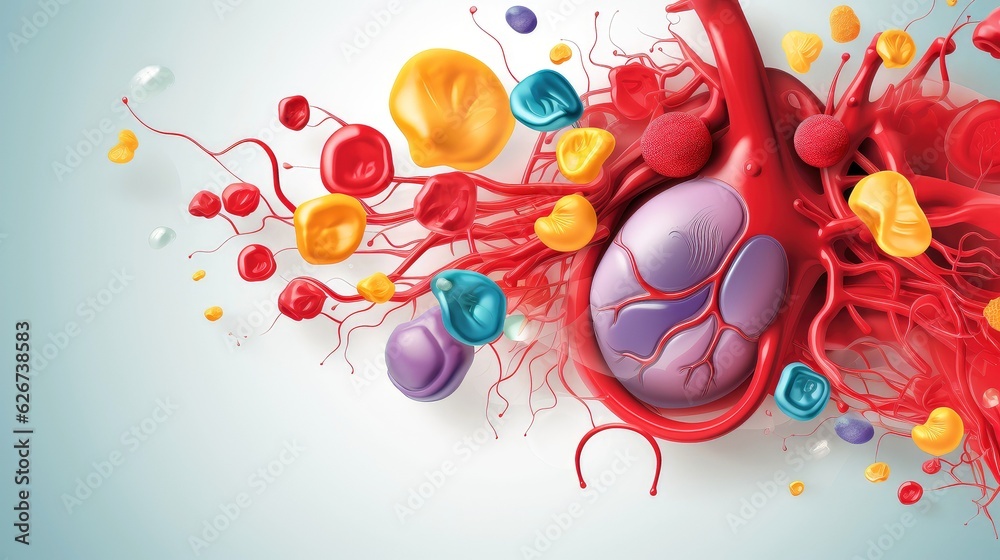 3D illustration of the human organ systems, Human internal organs ...