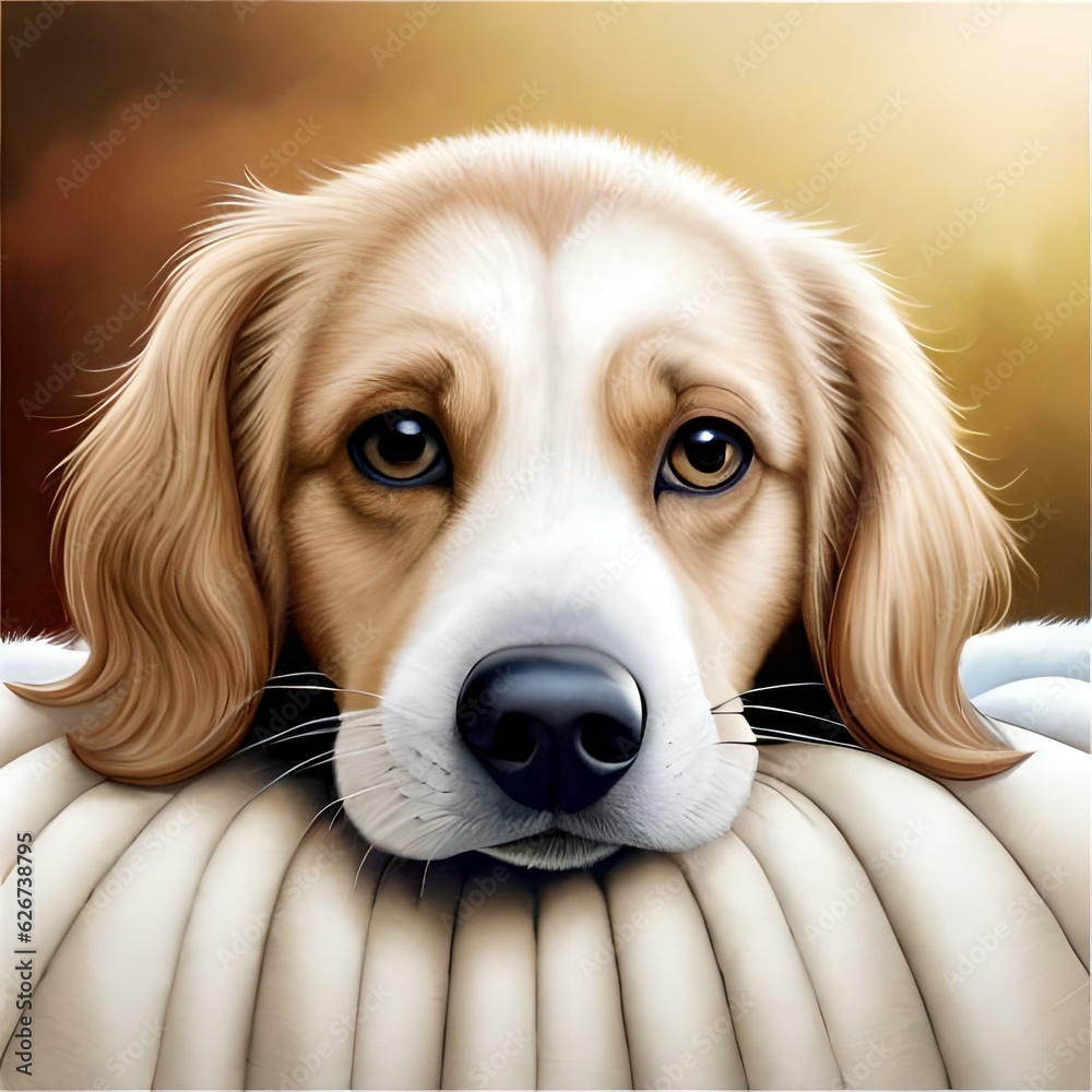 Cute Dog Illustration. Square Dimensi. Artificial Intelligence Stock ...