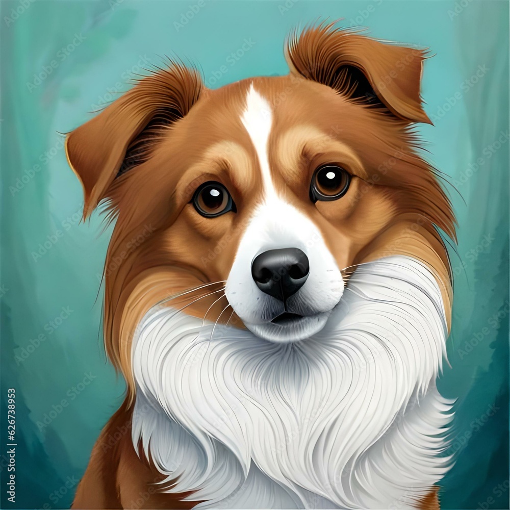 Cute Dog Illustration. Square Dimensi. Artificial Intelligence Stock ...