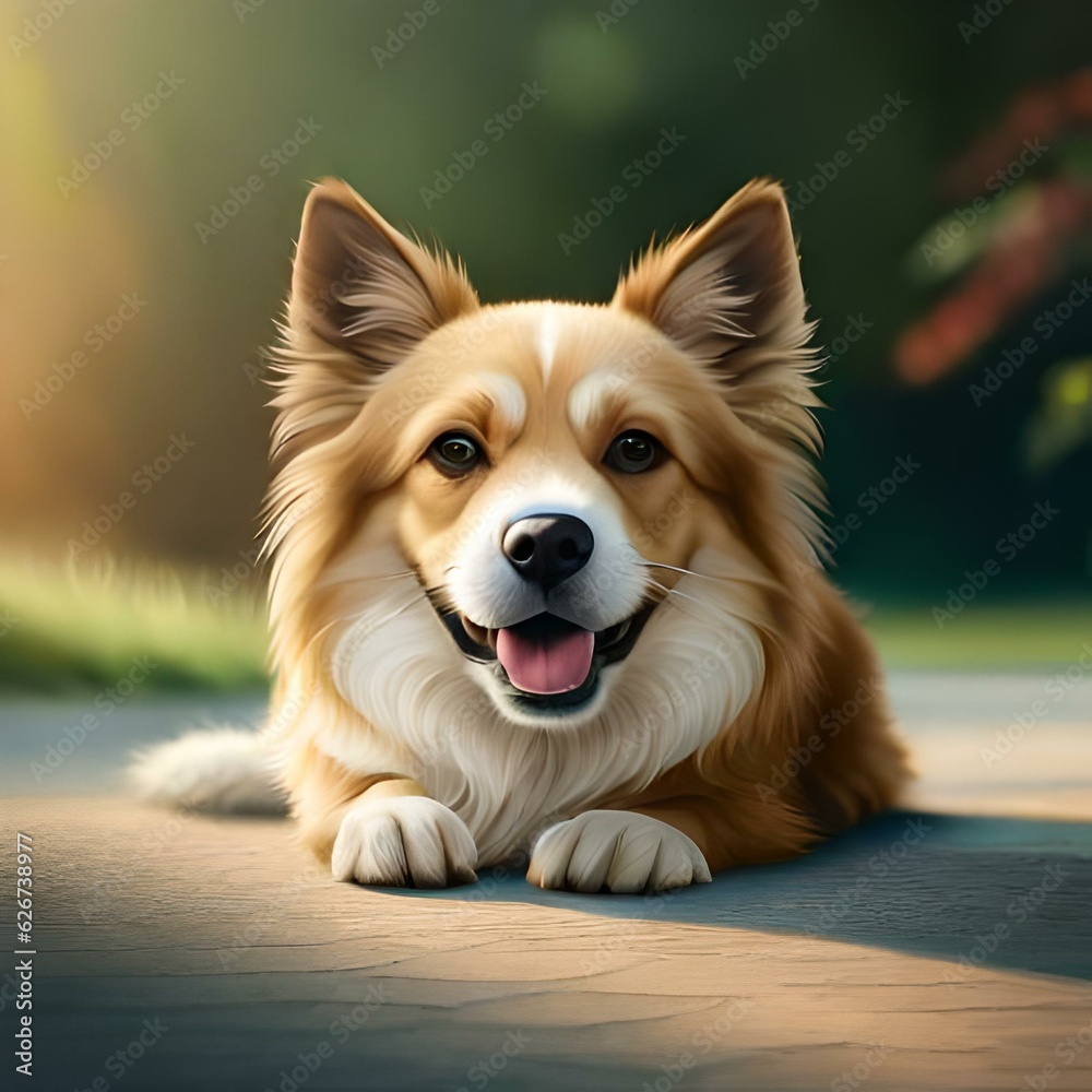 Cute Dog Illustration. Square Dimensi. Artificial Intelligence Stock ...