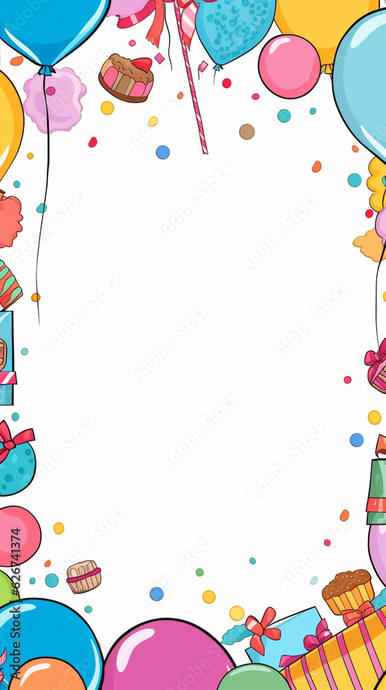 Inviting playfulness into your project Fun birthday border design with ...