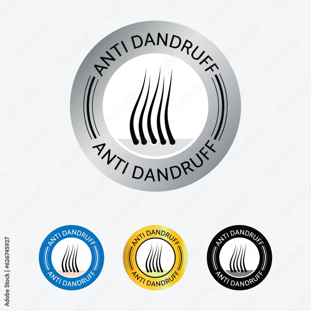 Anti Dandruff sign, symbol, logo, icon, badge, emblem, pictogram, flat vector, isolated ...
