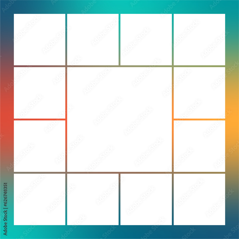 Blank collage photo frame with transparent background Stock ...