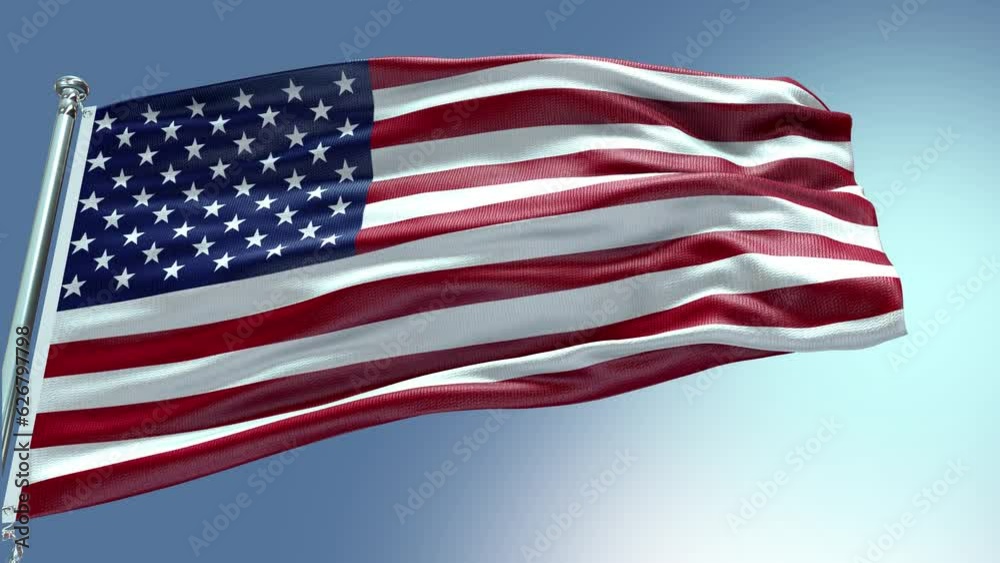 4k render United States Flag video waving in wind United States Flag ...