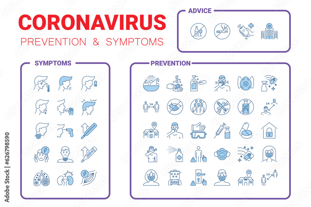 Coronavirus pandemic infographic icons set. Covid 19 prevention ...
