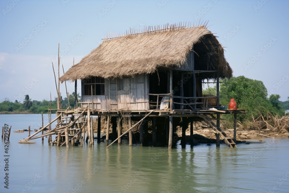 Stilt house, representing the unique architecture of Southeast Asia ...