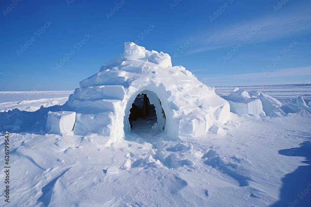 Traditional igloo, reflecting the ingenious architecture of the Inuit ...