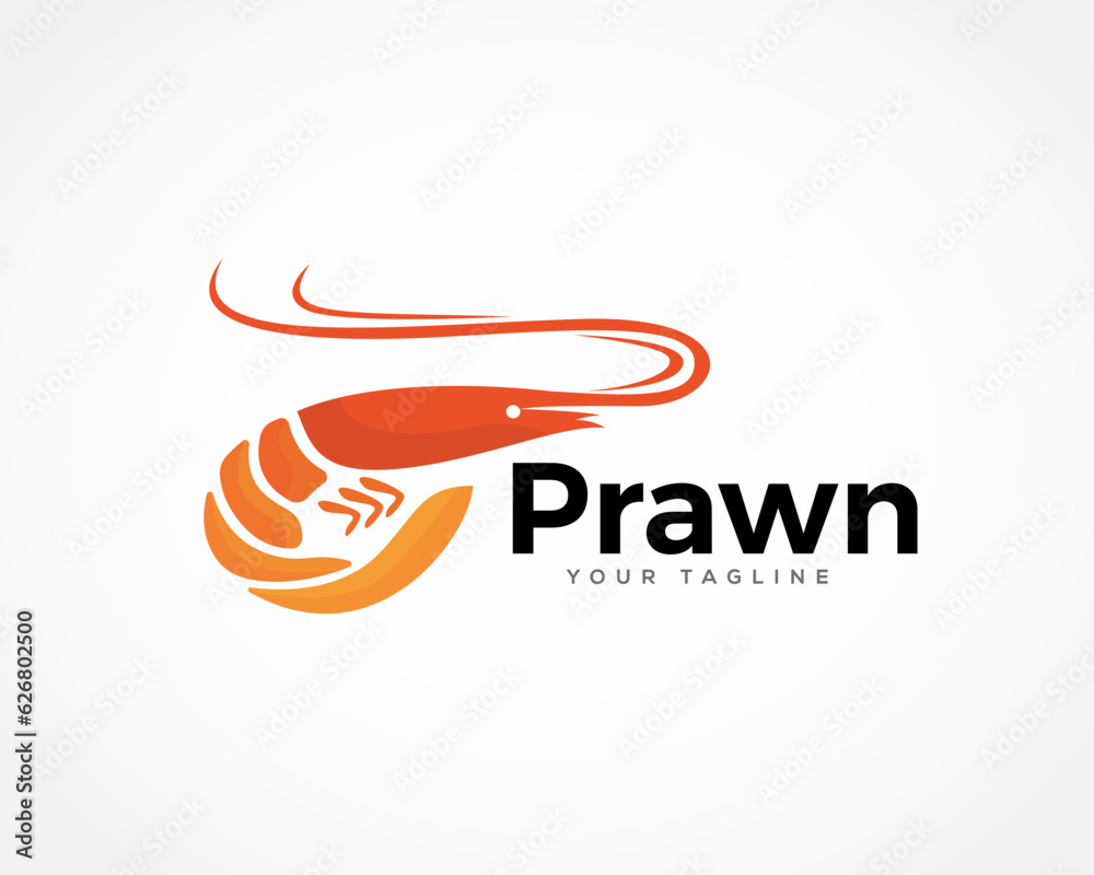 simple abstract jump prawn shrimp sea food logo icon symbol design ...