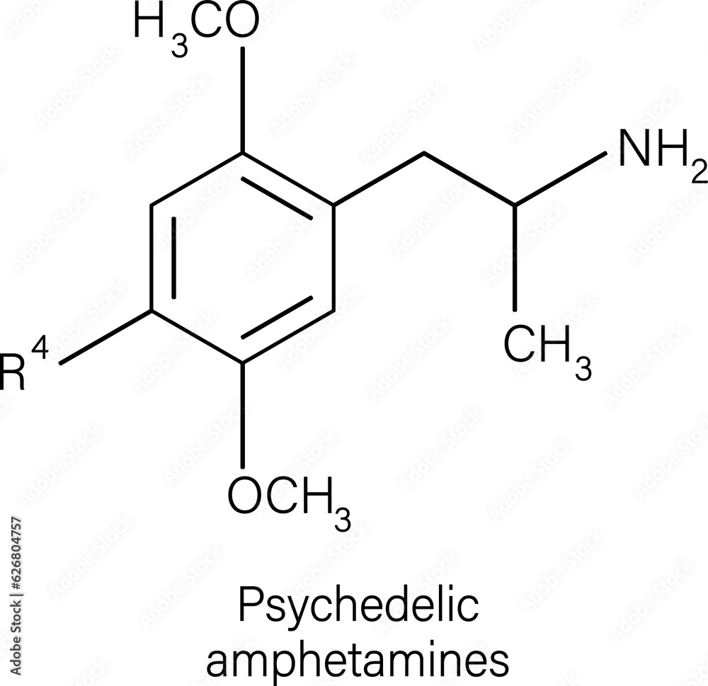 Formula of chemical structure of Amphetamine . Stock Illustration ...