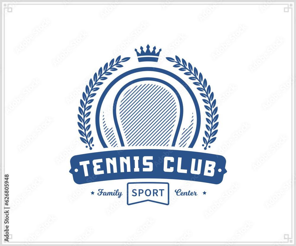 Vector tennis club logo. Tennis emblem for clubhouse, tournament or ...