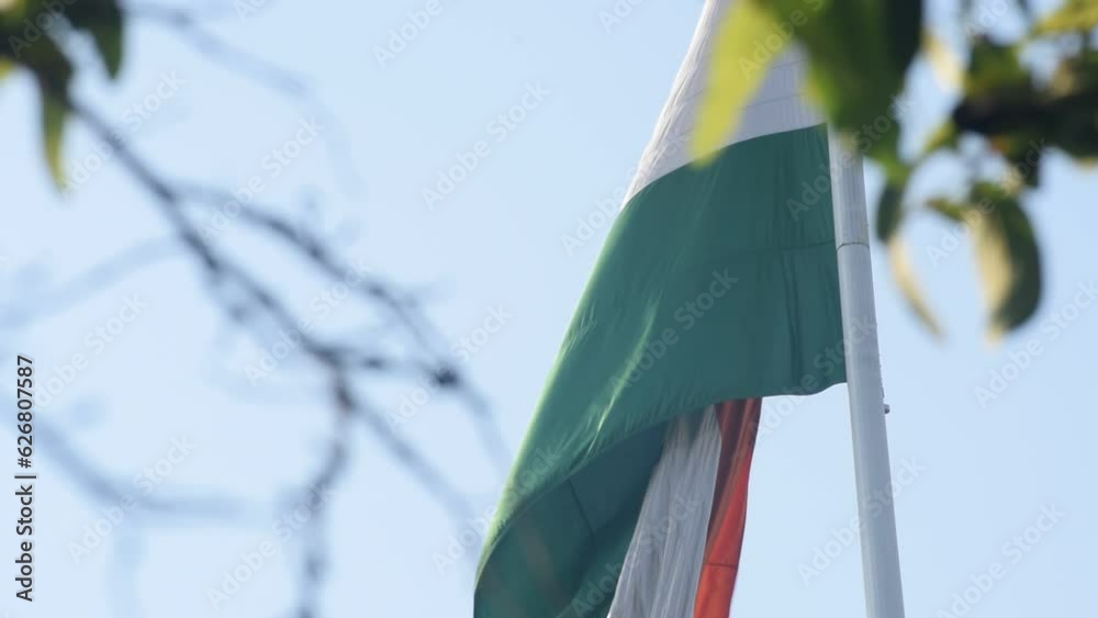 India flag flying high at Connaught Place with pride in blue sky, India ...