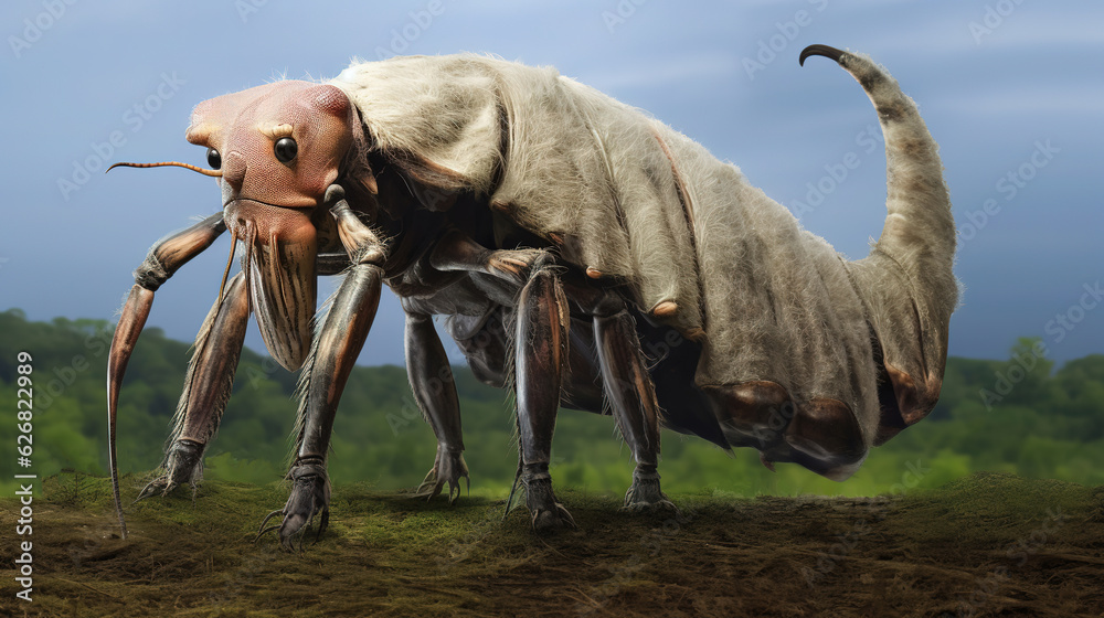 Giant insectoid dinosaur mammal, friendly alien creature, ai art Stock ...