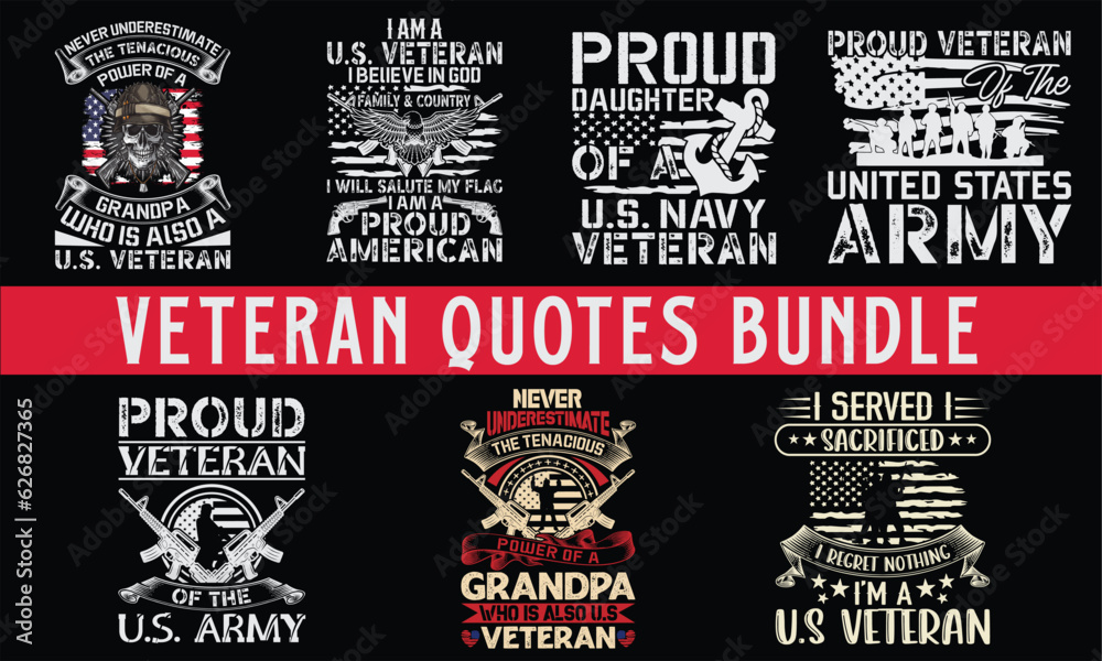 - Veteran T Shirt Design Bundle, Hand drawn lettering phrase, Cutting ...