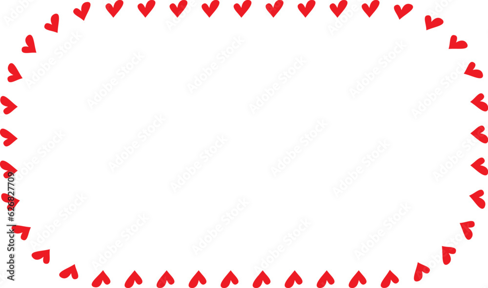 Red Heart frame Rounded Rectangle Shape vector love frames for pictures ...