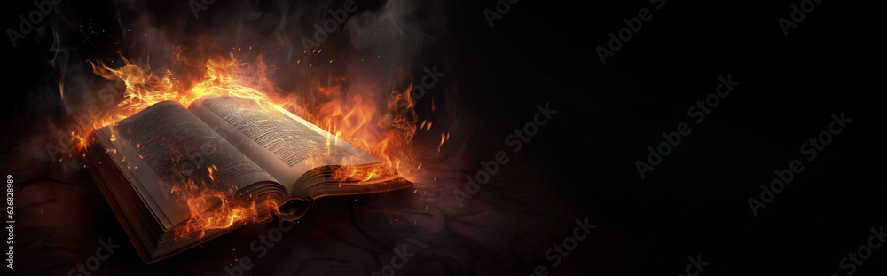 Religious concept of fiery hell. Flaming background of demonic evil. AI ...