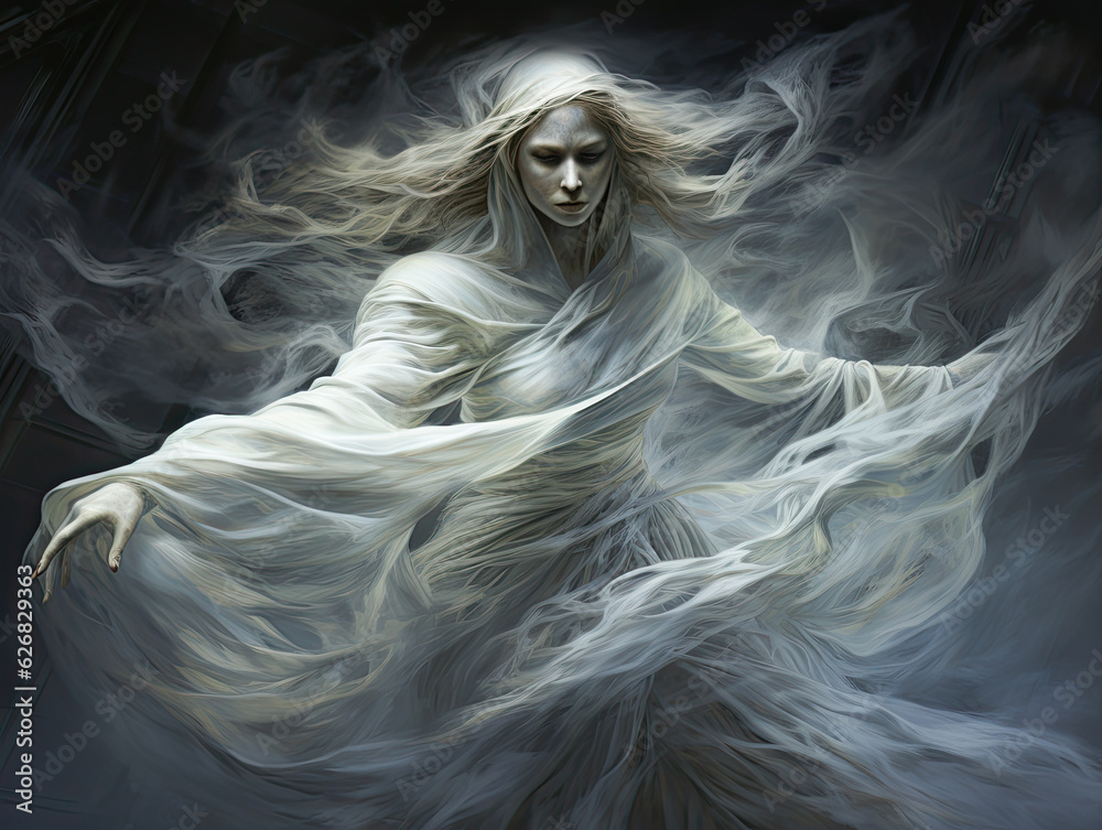 A dynamic and dramatic portrait of an actual Ghost, featuring ultra ...