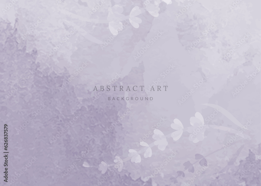 Watercolor floral lavender background. Abstract art template for card ...