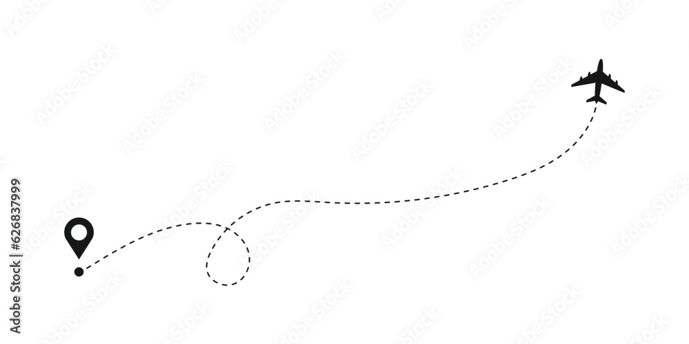 Airplane routes vector icon. Plane paths symbol. Aircraft tracking ...