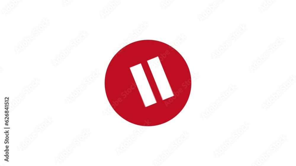 Animated play and pause stop button icon circle motion graphics Stock ...