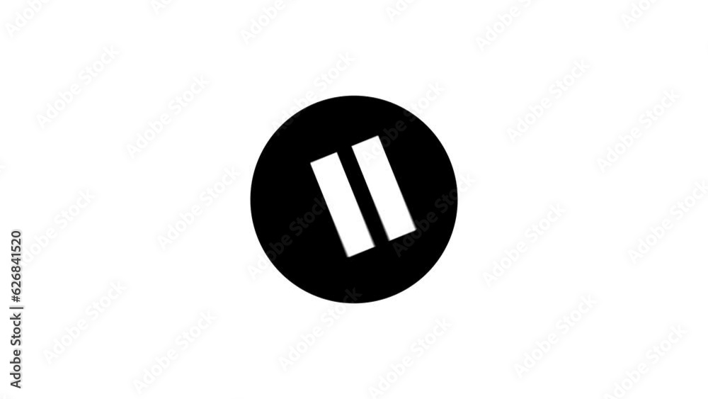 Animated play and pause stop button icon circle motion graphics with ...